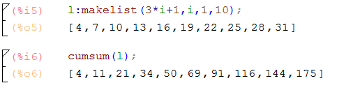 cumsum(): Cumulative Sum in Maxima – The MaximaList